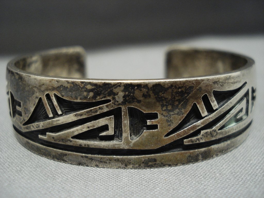 Important Vintage Hopi Phillip Honanie Sterling Silver Bracelet Old ...