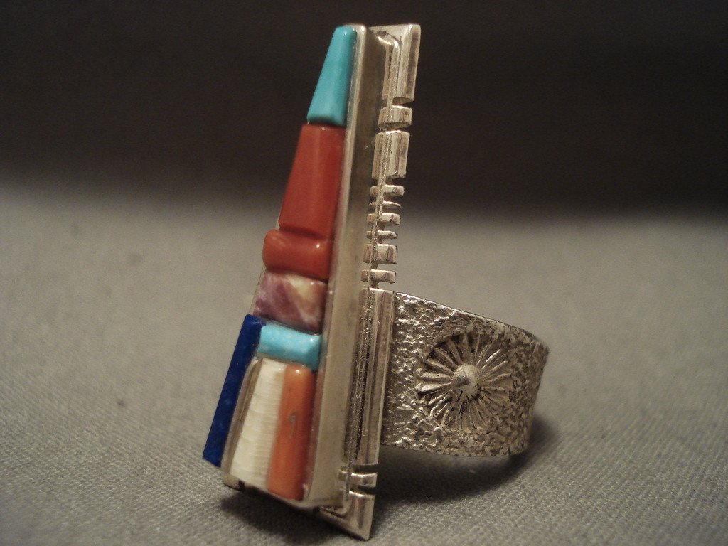Important Vintage Navajo David Tune Natueal Turquoise Coral Native Ame ...