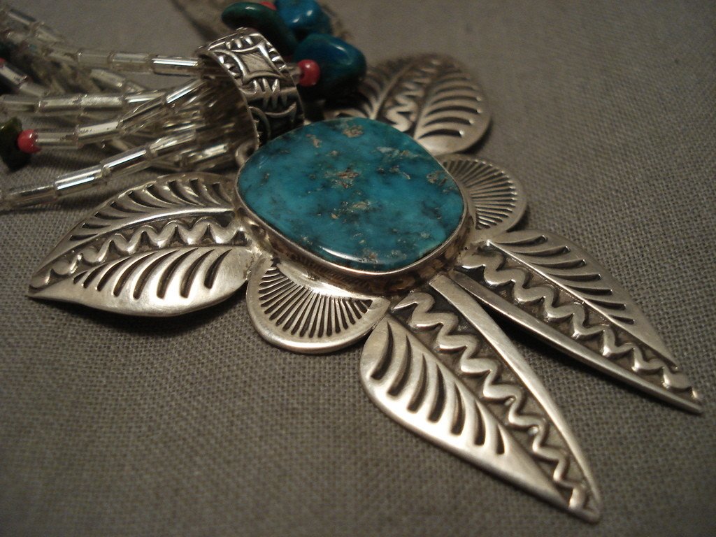 Important Vintage Navajo Steve Yellowhorse Turquoise Native American J ...