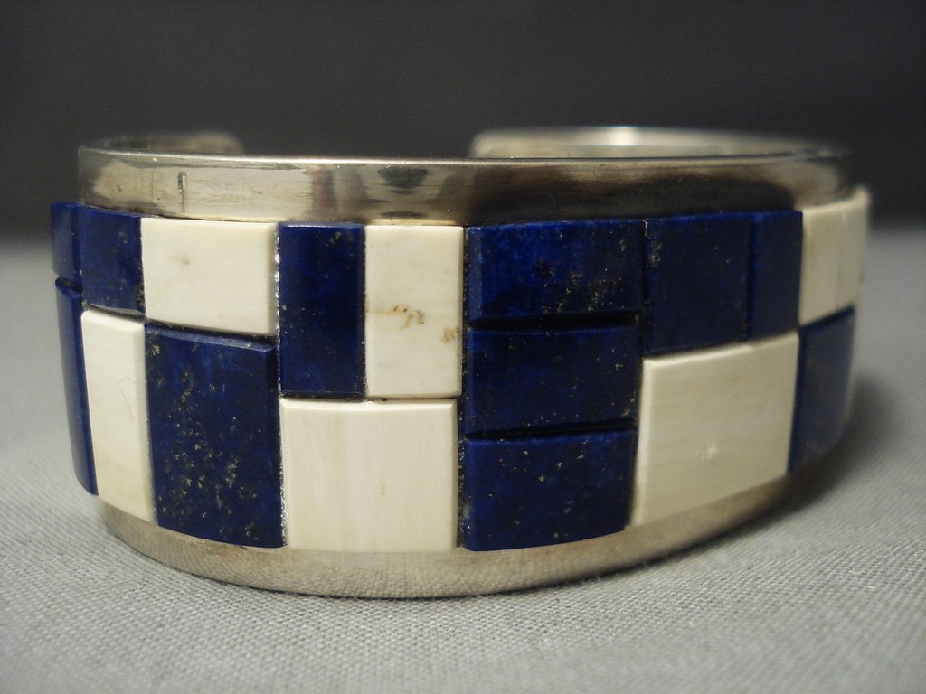 Important Vintage Navajo Tom Jackson Imperial Lapis Native American Je ...