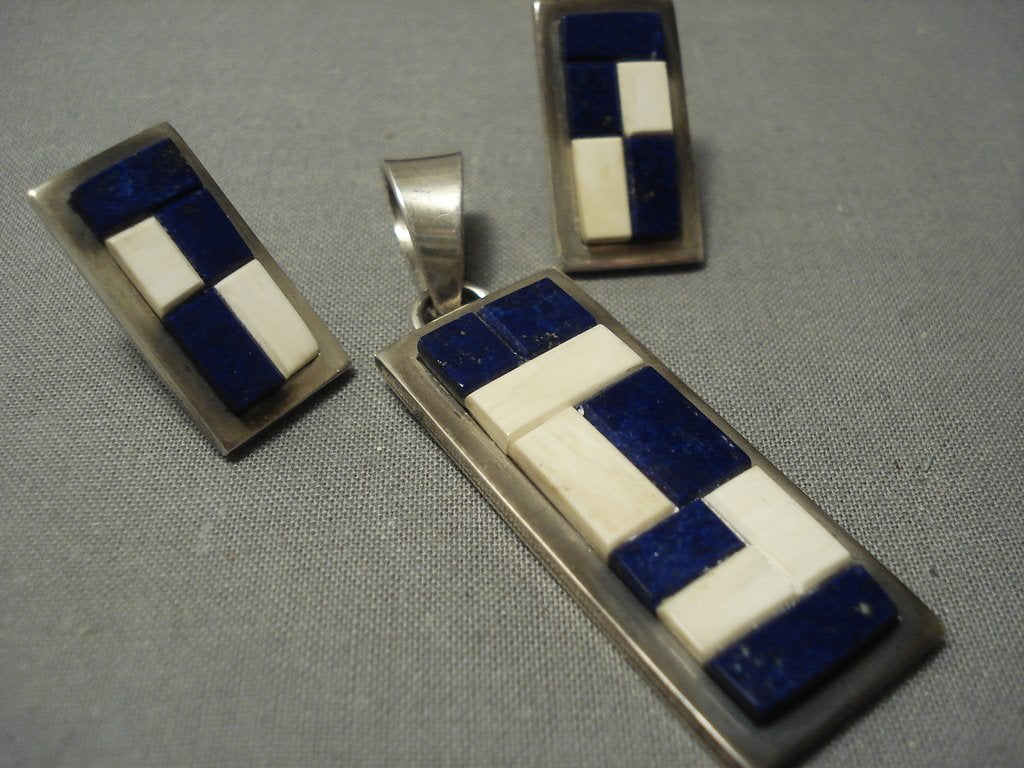 Important Vintage Navajo Tom Jackson Imperial Lapis Native American Je ...