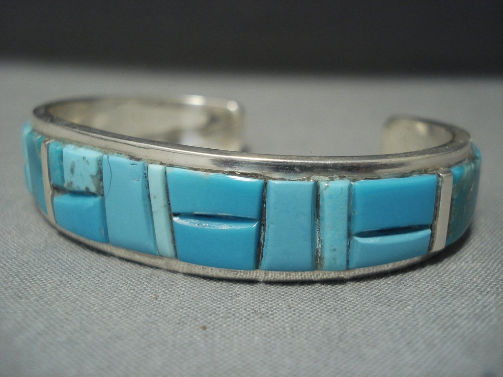 Important Yazzie Turquoise Sterling Native American Jewelry Silver Nav ...