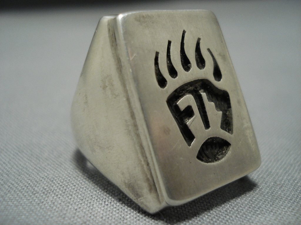 Impressive Vintage Hopi Sterling Pawprint Silver Ring Old – Nativo Arts
