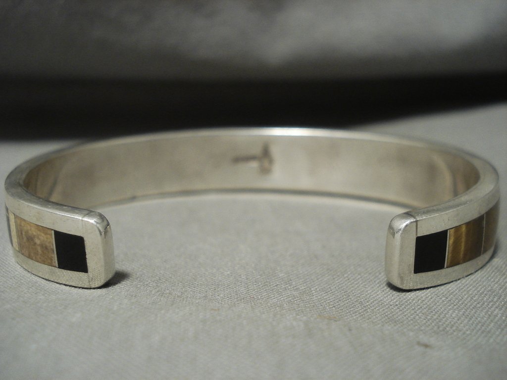 Incredible Navajo **ancient Tree Sap** Native American Jewelry Silver ...