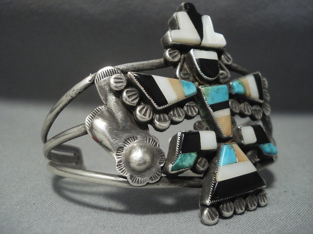 Museum Quality!! Vintage Zuni Turquoise Knifewing Sterling Native Amer ...