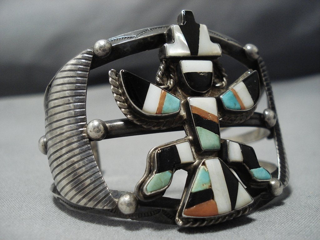 Museum Vintage Native American Jewelry Zuni Knifewing Turquoise Sterli ...