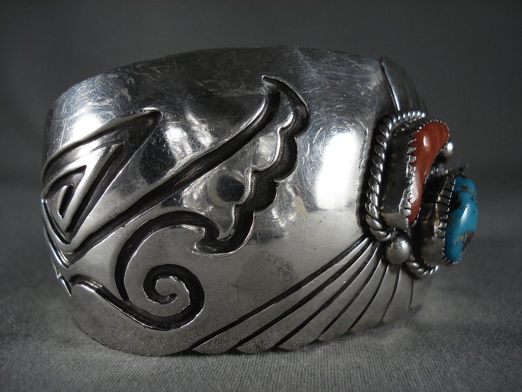 Museum Vintage Navajo Geomtric 'Water Wave' Turquoise Native American ...