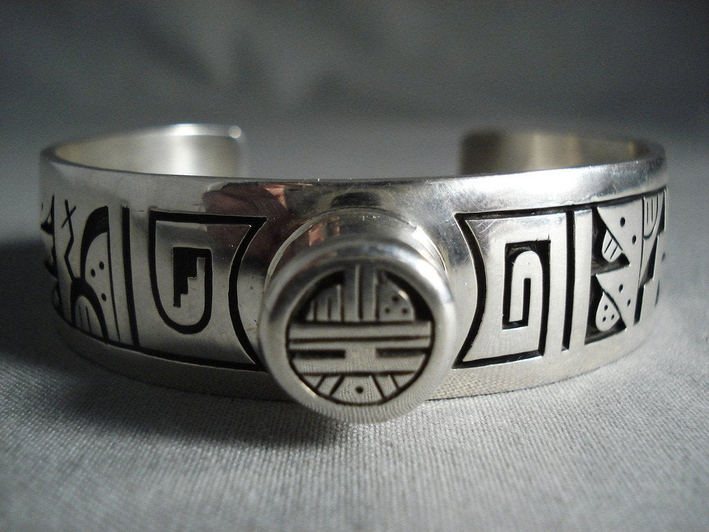 Museum Vintage Zuni Native American Jewelry Silver Sun Button Sterling ...