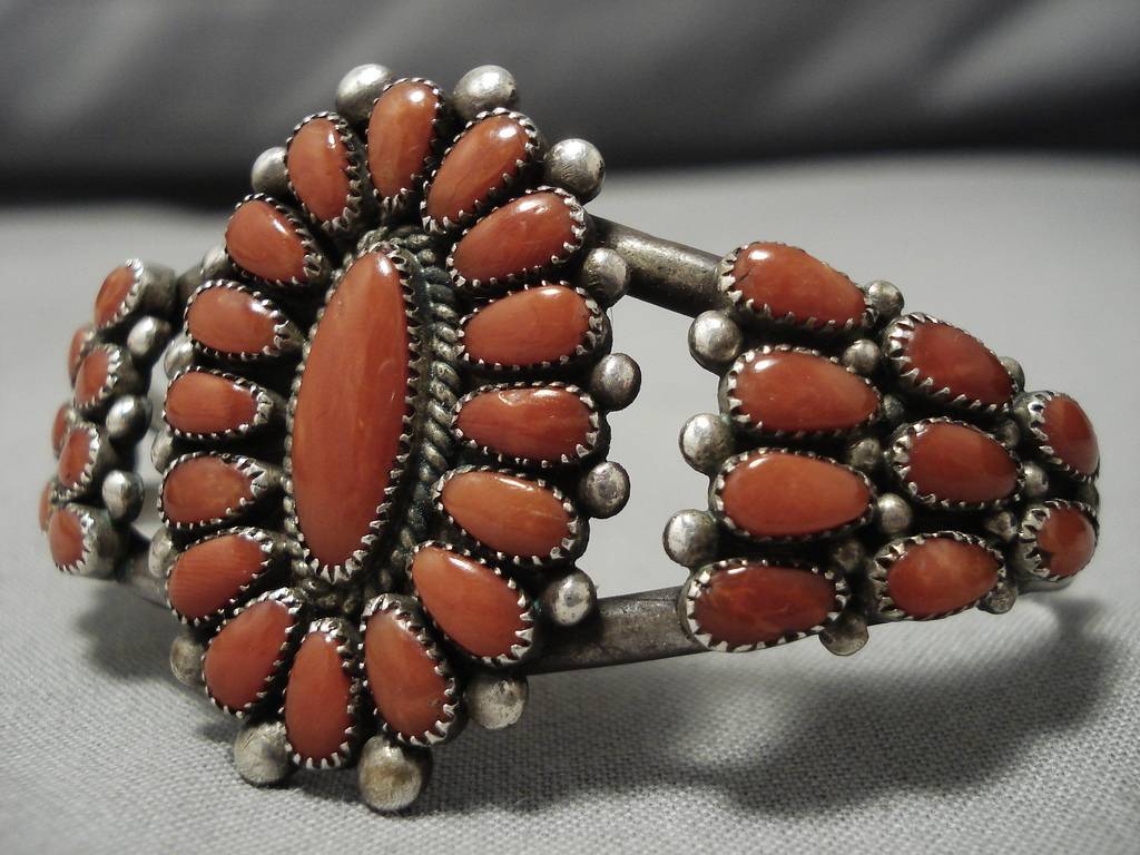 Native American Important Alice Quam Vintage Navajo Coral Sterling Sil ...