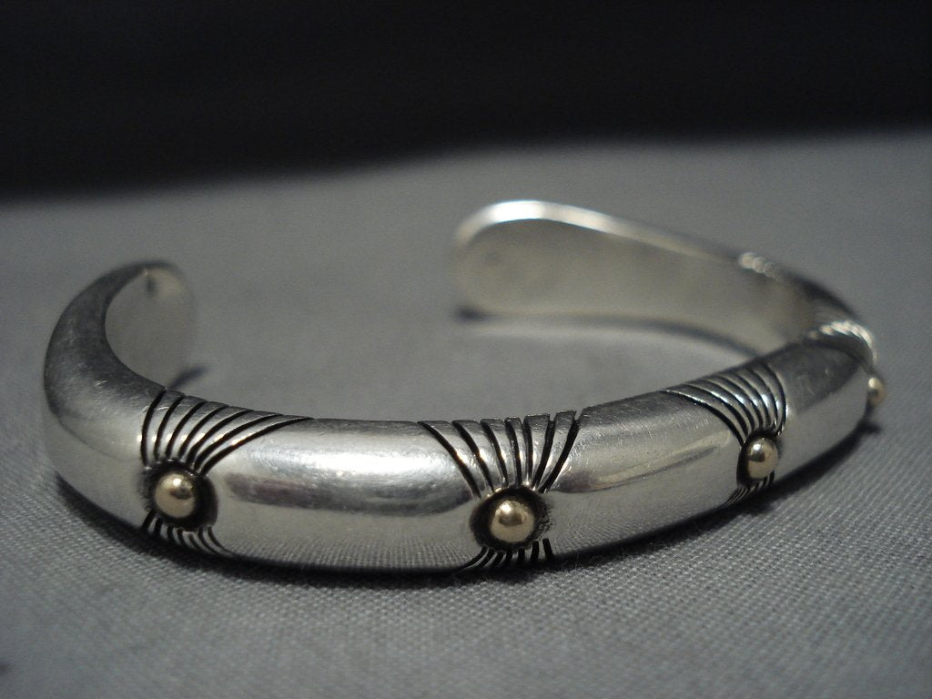 Native American Jewelry Important San Stover 14k Gold Heavy Sterling S ...