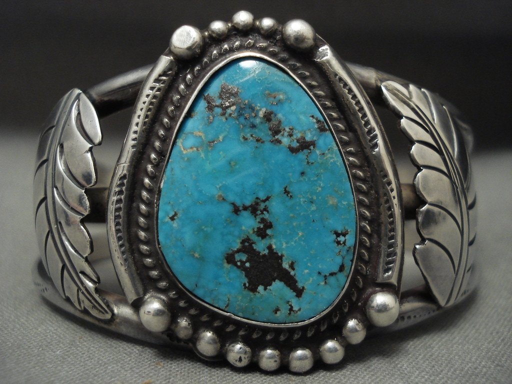 Old Morenci Turquoise Vintage Navajo 'Mirrored Turquoise' Native Ameri ...