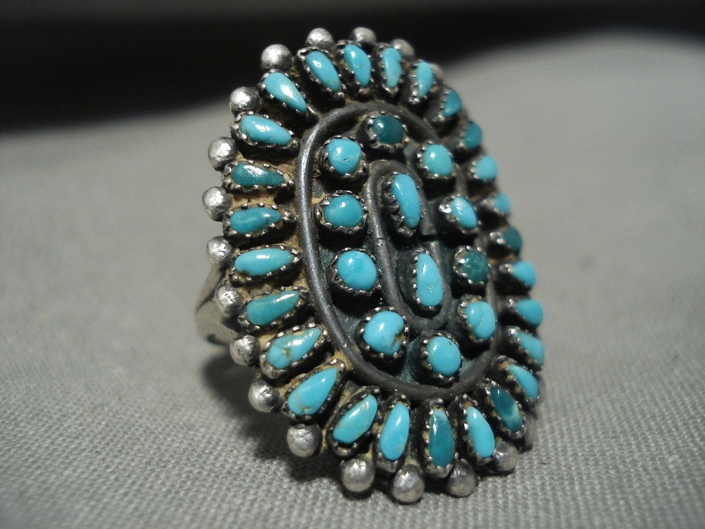 One Of The Best Vintage Navajo Cerrillos Turquoise Cluster Native Amer ...