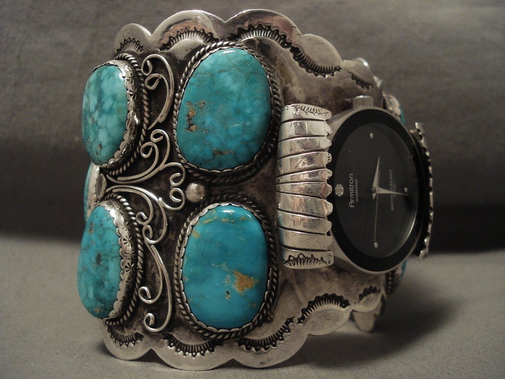 One Of The Biggest And Best Ever Vintage Navajo Watch Turquoise Native ...