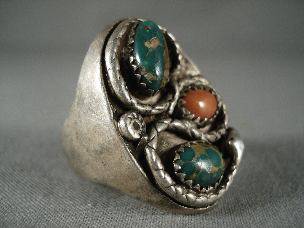 One Of The Oldest Vintage Navajo Snake Green Turquoise Native American ...