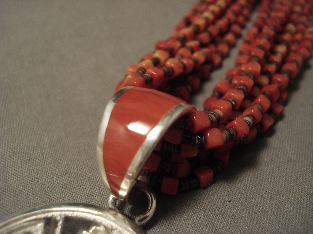 Opulent And Important Vintage Navajo Michael Perry Coral Native Americ ...