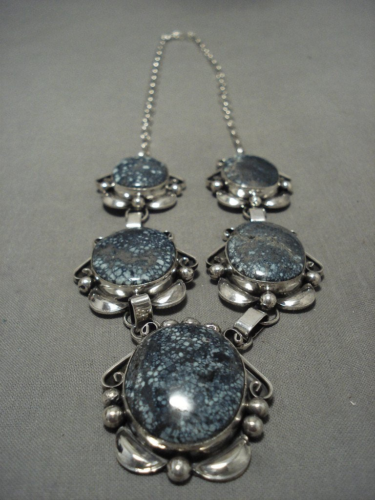 Opulent Navajo New Lander Blue Turquoise Native American Jewelry Silve ...