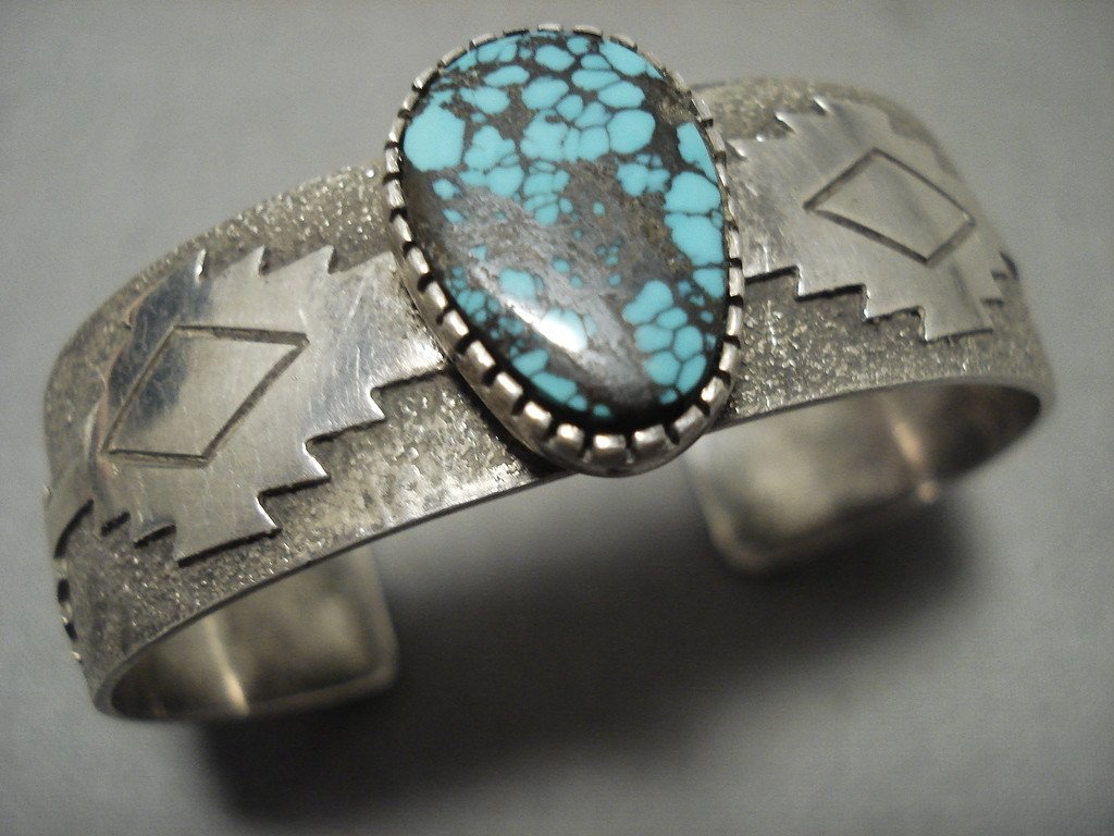 Opulent Vintage Navajo Albert Nells Crow Spring Turquoise Native Ameri ...