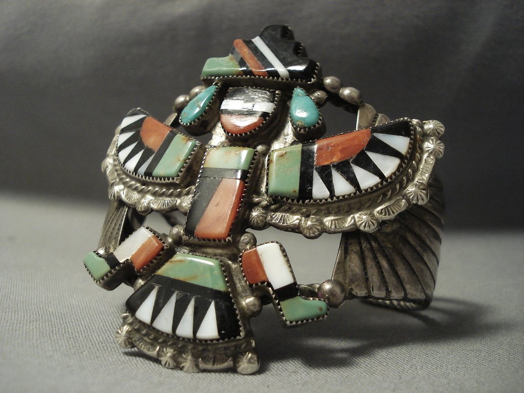 Opulent Vintage Zuni Royston Turquoise Knifewing Native American Jewel ...