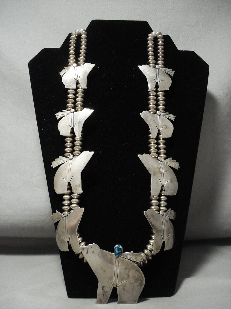 Quality Unique Vintage Lander Blue Turquoise Native American Jewelry S ...