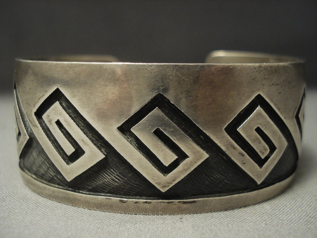 Quality Vintage Hopi Guild Sterling Native American Jewelry Silver Geo ...