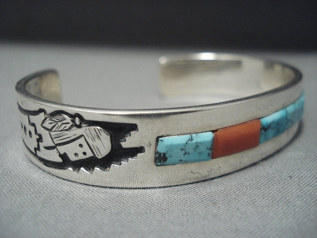 Rare Alvin Begay Turquoise Sterling Native American Jewelry Silver Bra ...