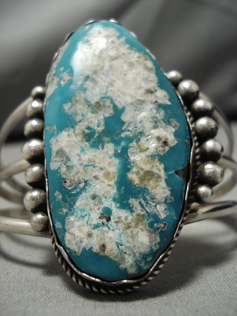 Rare!! Aqua Blue Turquoise Vintage Native American Navajo Sterling Sil ...