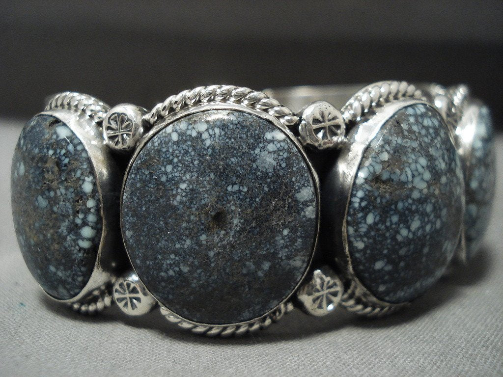 Rare New Lander Blue Turquoiwse Navajo Native American Jewelry Silver ...