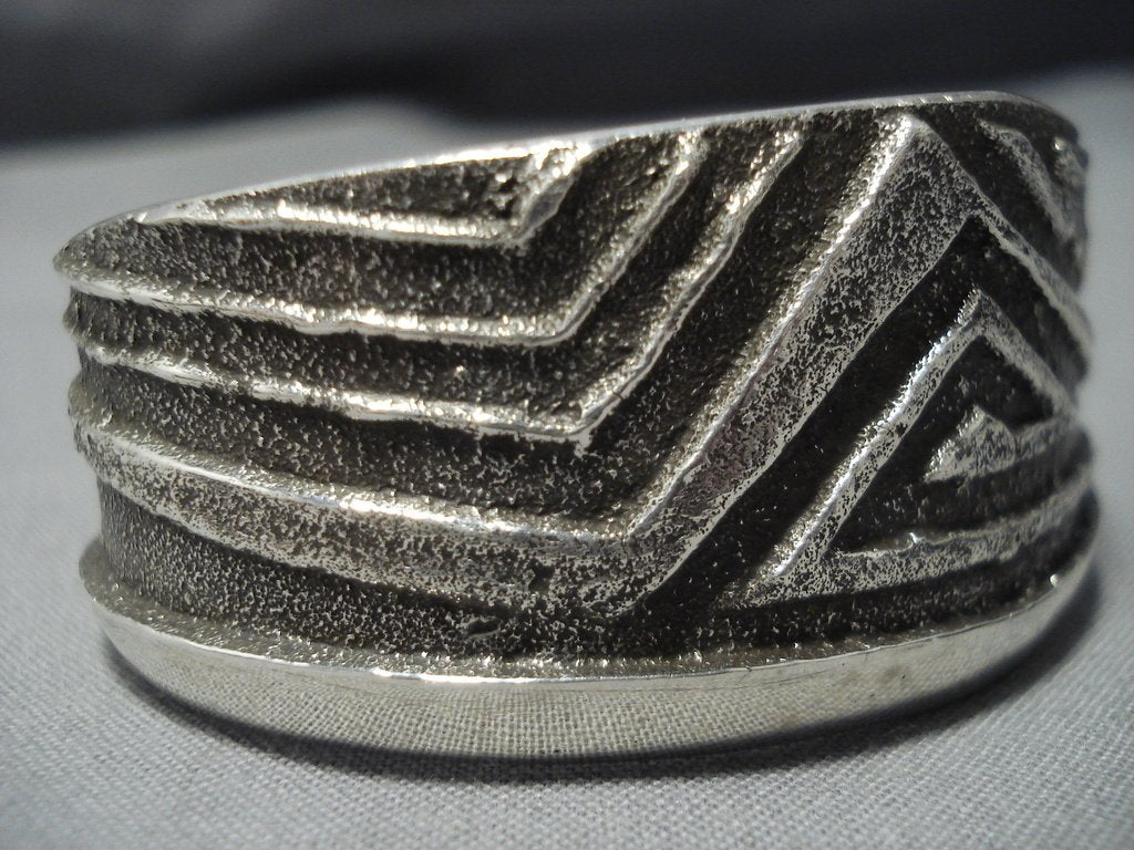 Rare Vintage Native American Jewelry Navajo Geometric Wave Sterling Si ...