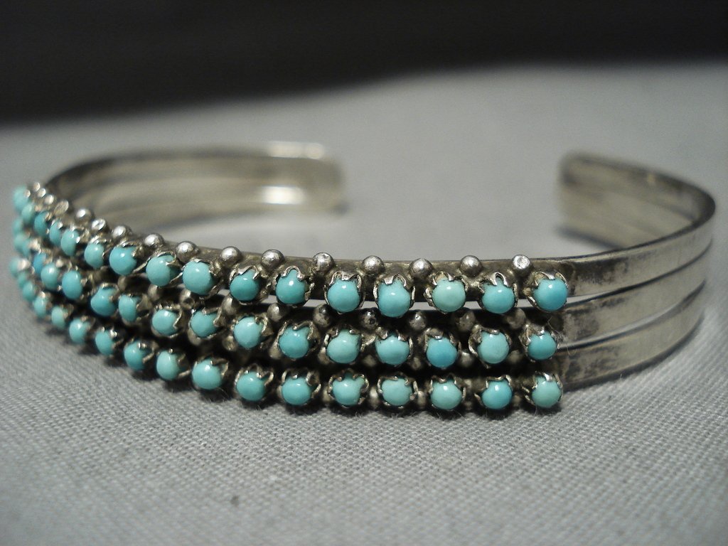 Rare Vintage Native American Jewelry Navajo Snake Eyes Turquoise Sterl ...