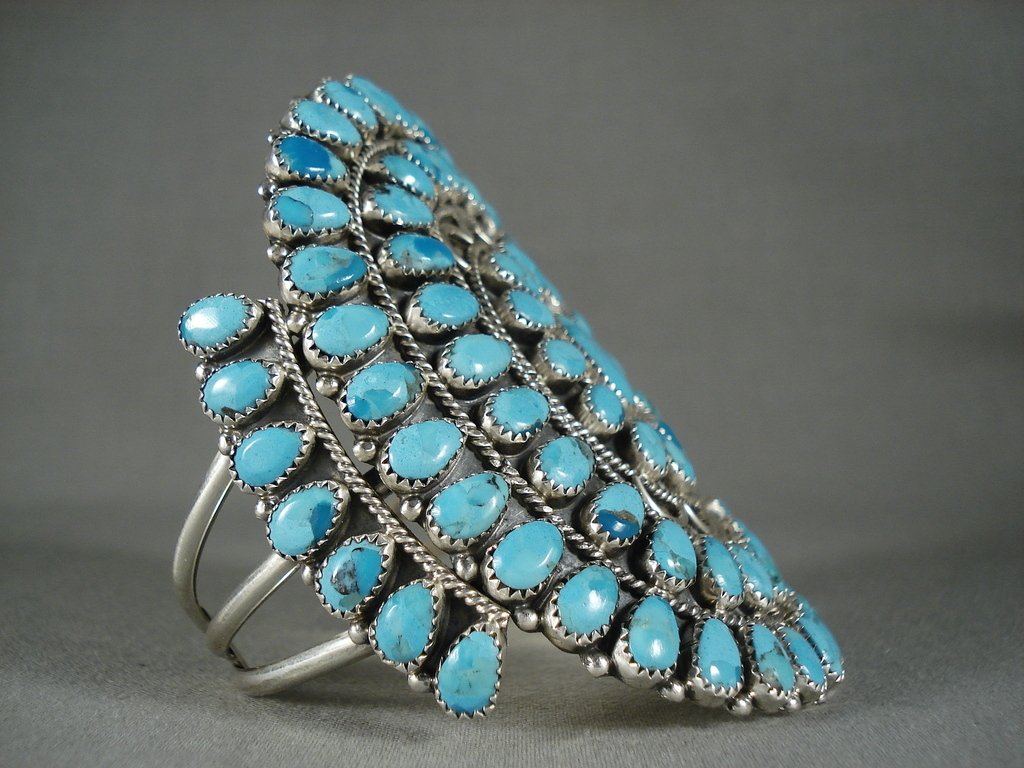 Stupendous Vintage Navajo 'Sky Blue Turquoise' Native American Jewelry ...