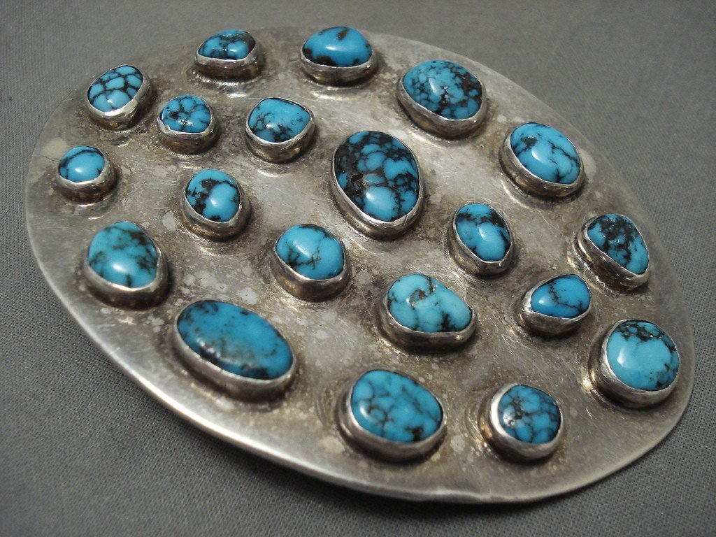 Very Important Rare 'Natural Indian Mountain' Turquoise Vintage Navajo ...