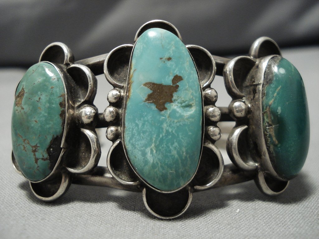 Very Rare Vintage Native American Navajo Hachita Turquoise Sterling Si ...