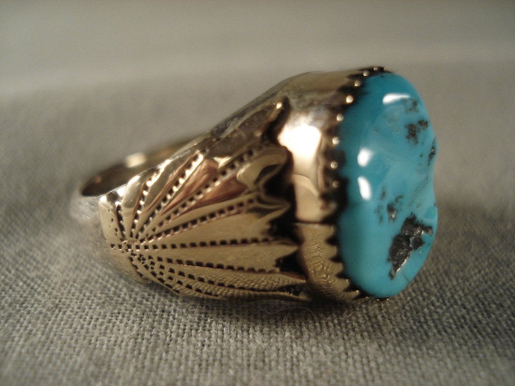 Very Rare Vintage Zuni Rob Bernice Leekya 14k Gold Native American Jew ...
