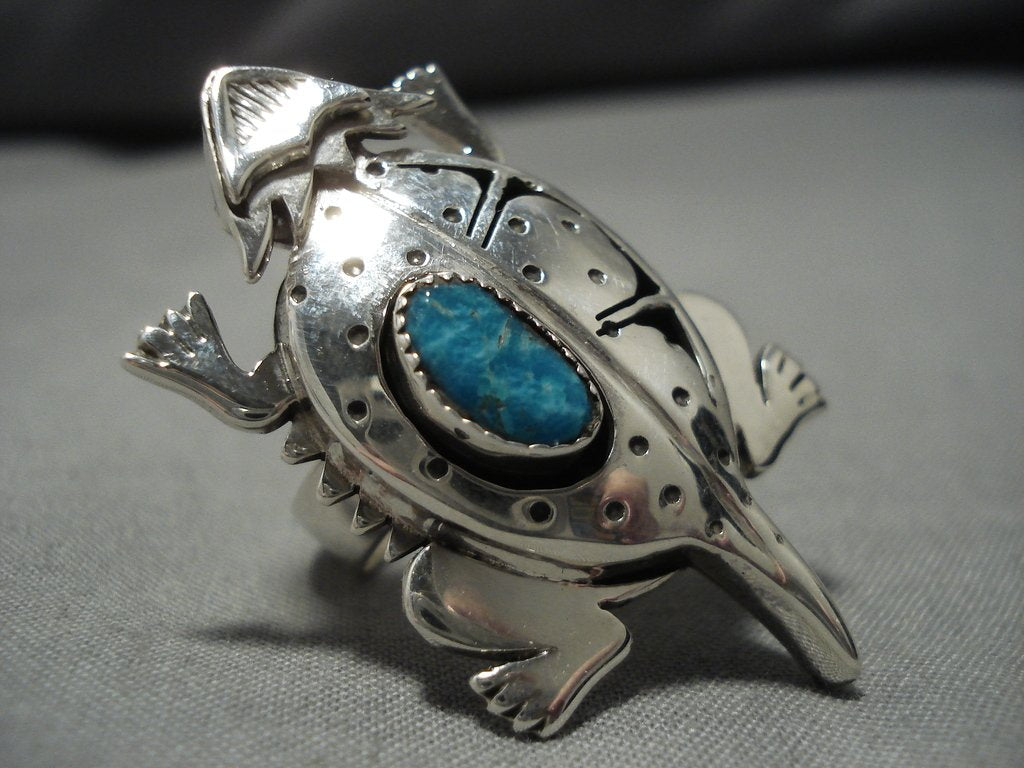 Vintage Navajo Native American Sterling Silver Horned Toad Bolo Tie ...