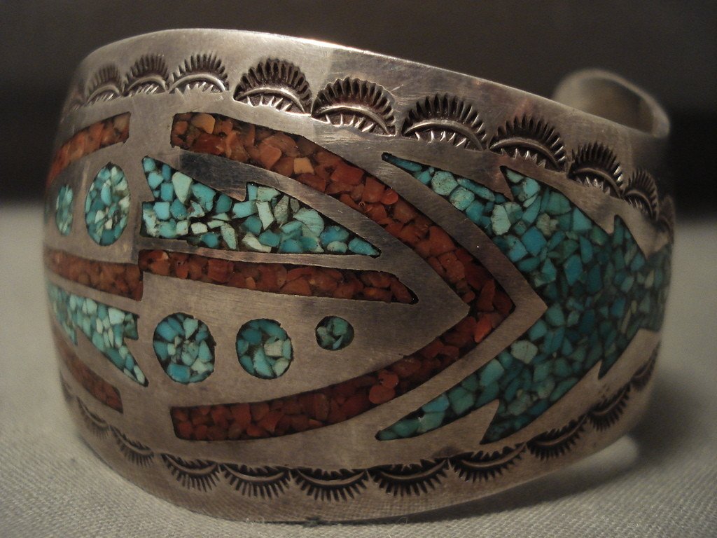 Wide Advanced Technique Vintage Navajo Hand Hammered Native American J ...